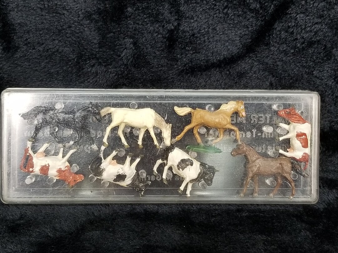 Vintage Merten HO Scale Animals Set of 8 (4 Horses 4 Cows) for Trains ...