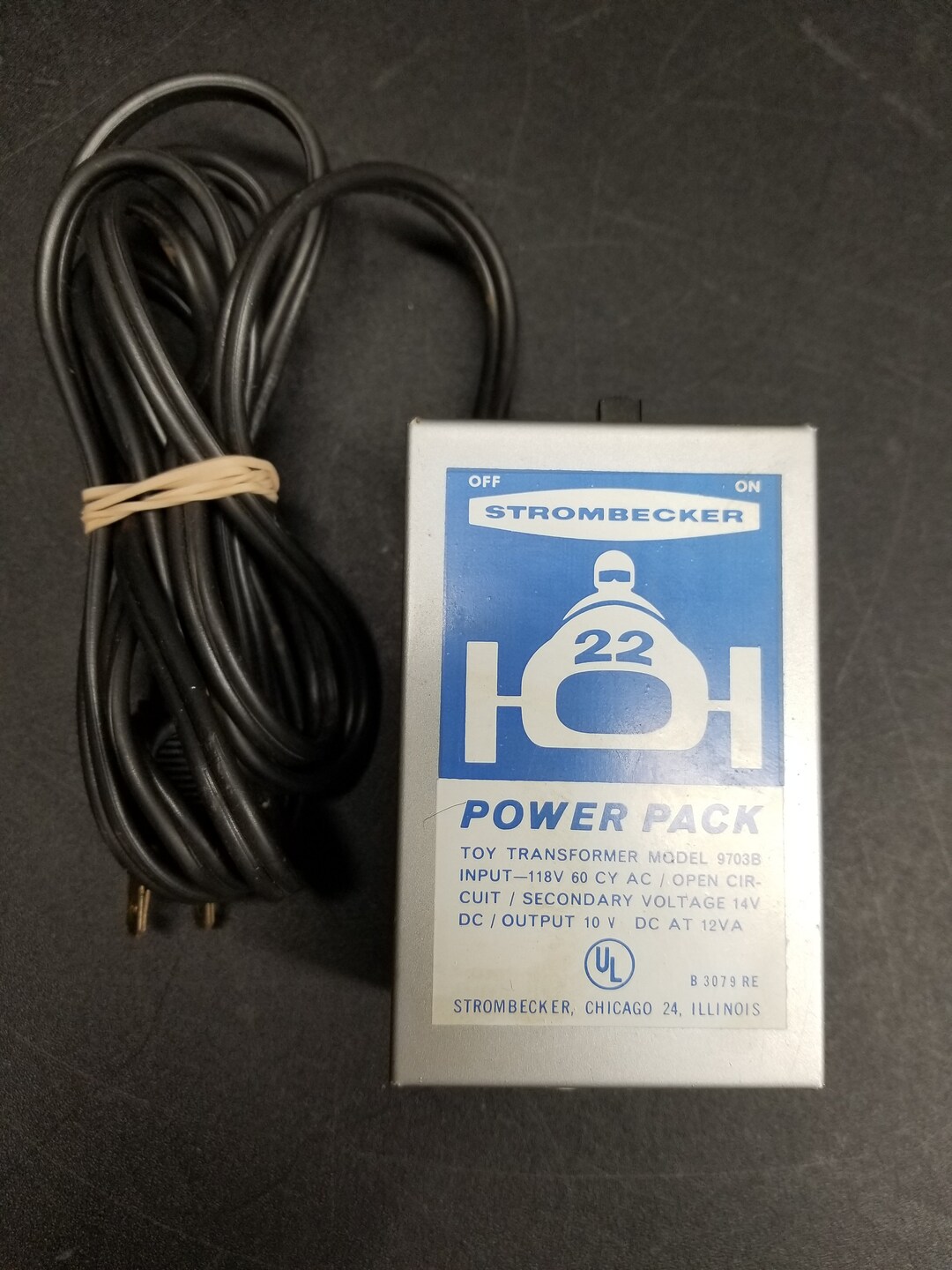 Strombecker Vintage HO Scale Power Pack 9703-B Gray/blue/white Good ...