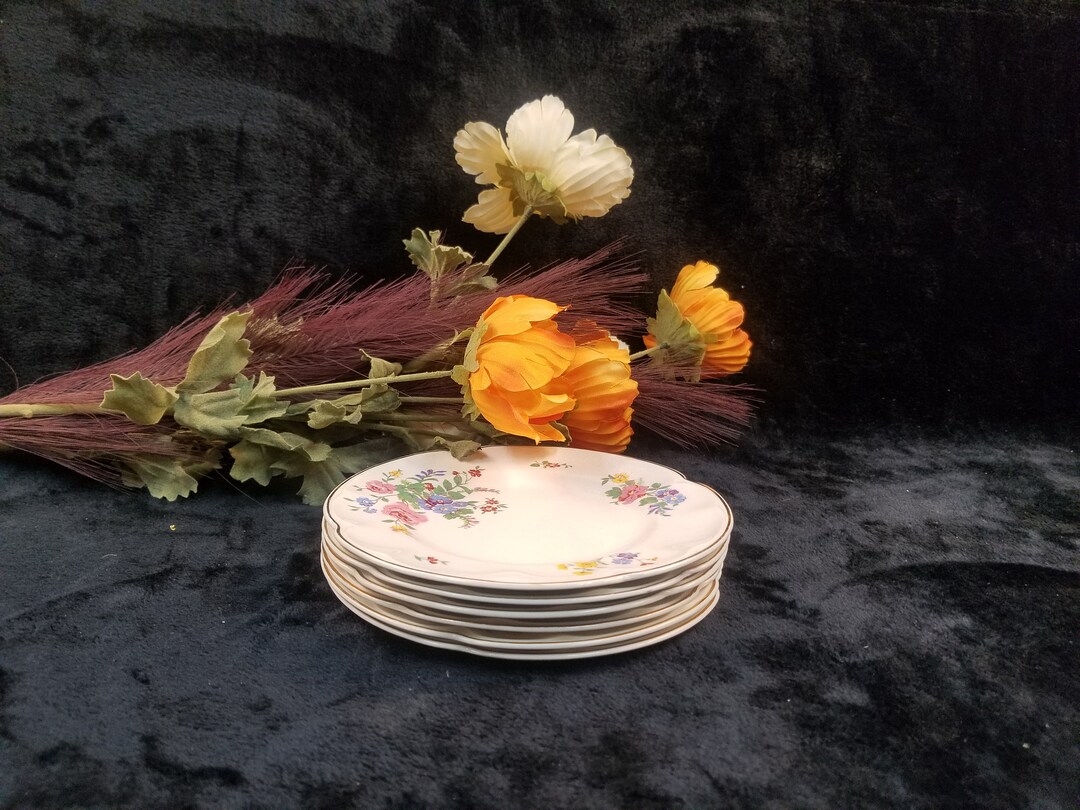 Vintage Pareek Johnson Brothers Flowers Pattern Dessert Plates Set of 6 ...
