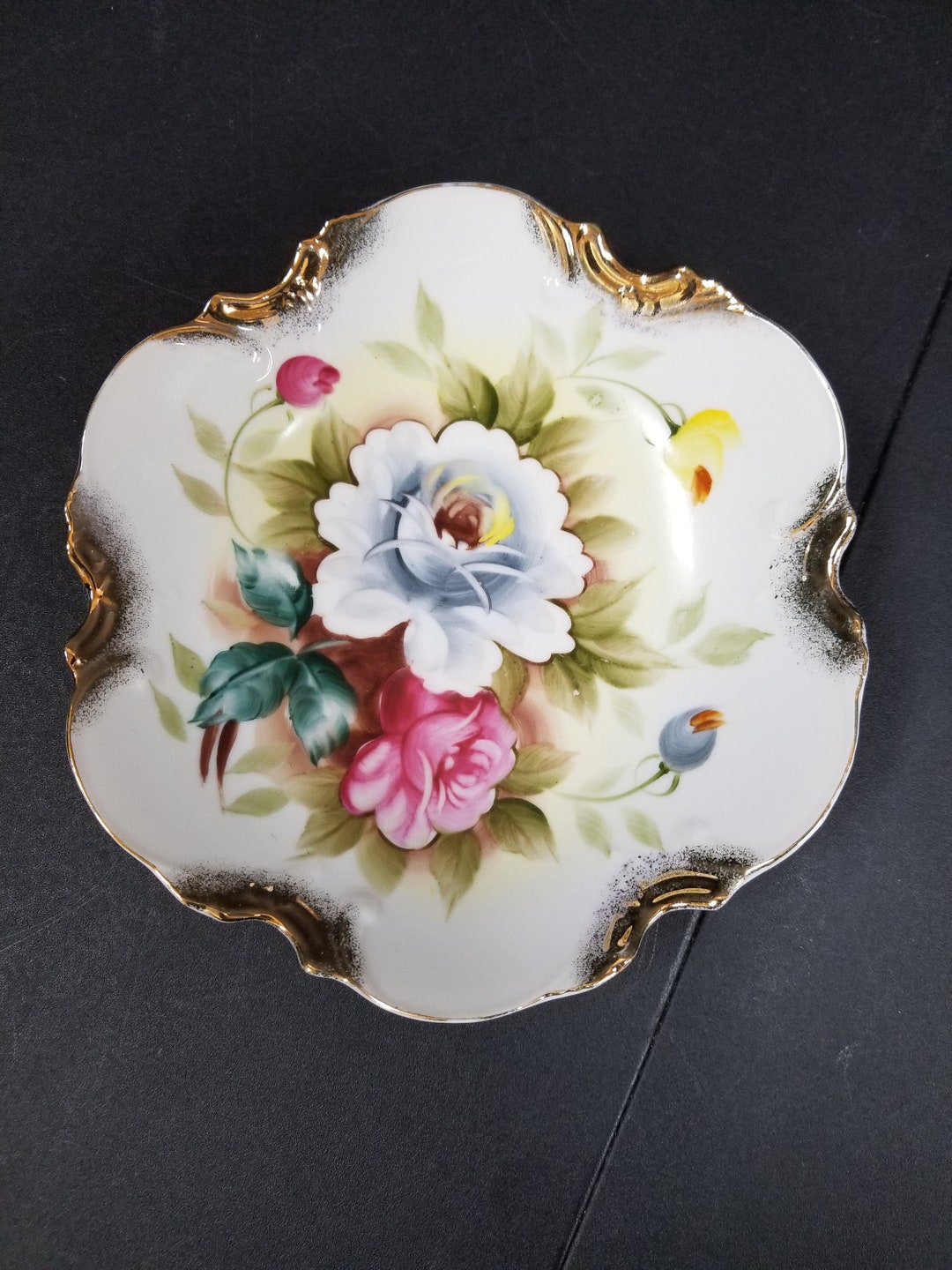 Vintage Japan Art Design Plate Roses Pattern Hand Painted 7 1/4'' - Etsy