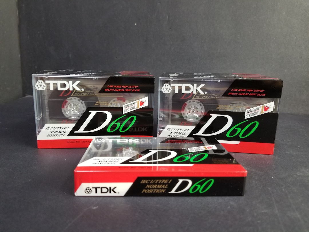 Vintage TDK Lot of 9 Cassette Tapes D60 High Output Type I New Sealed ...