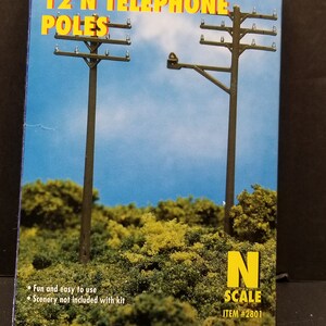 Atlas 12 Telephone Poles N Scale Building Kit #2801 New in Box - Etsy