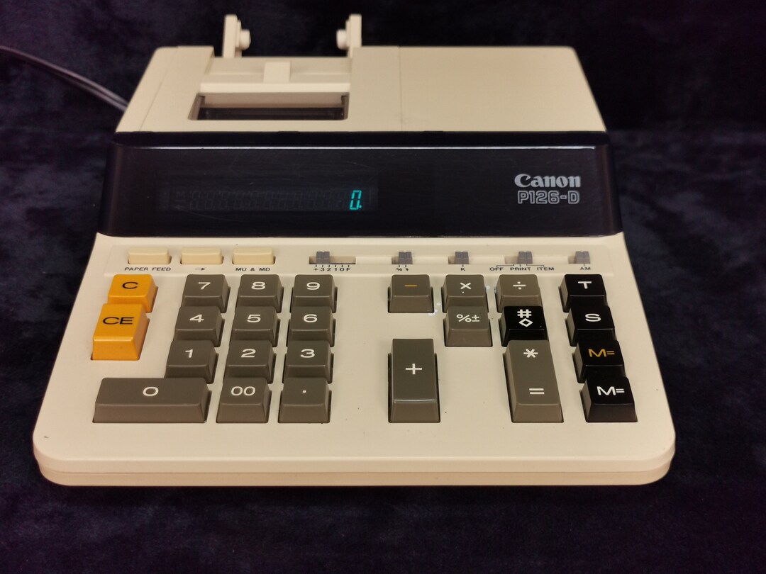 Vintage Canon P126-D Printing Calculator: 12-digit LCD Display - Etsy