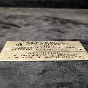Vintage Audio Reflex MR-110 Turntable Replacement Model Plate Number - Etsy