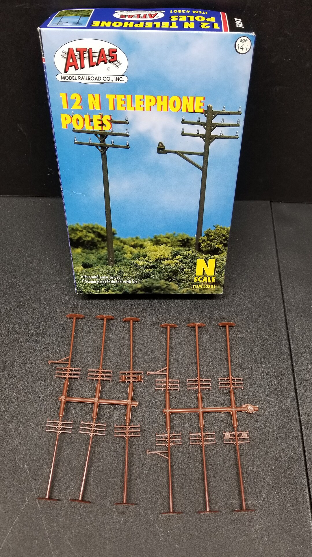 Atlas 12 Telephone Poles N Scale Building Kit #2801 New in Box - Etsy