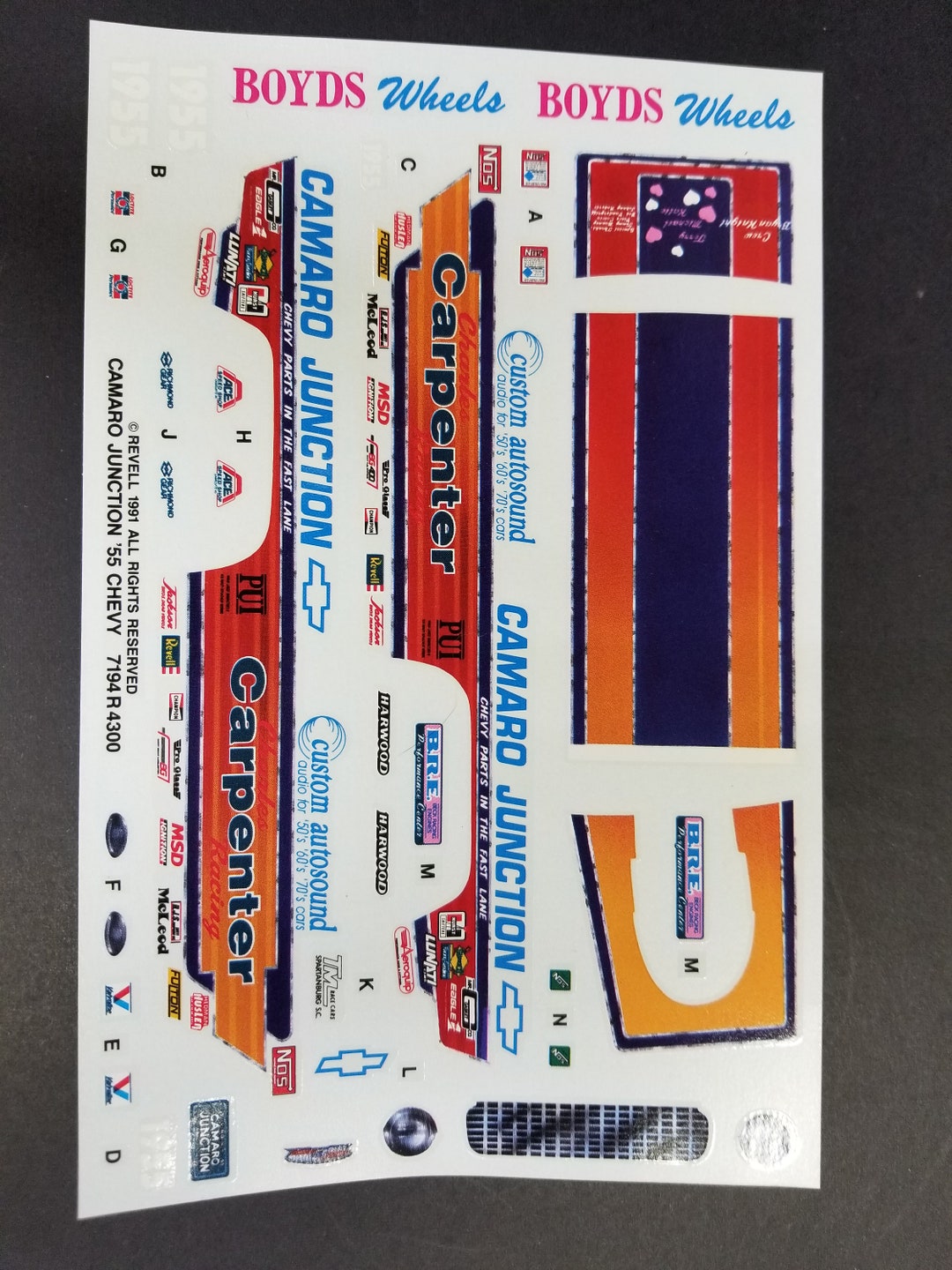 Brand New Decal Set Sheet for Model Car Kit Camaro Junction Read ...