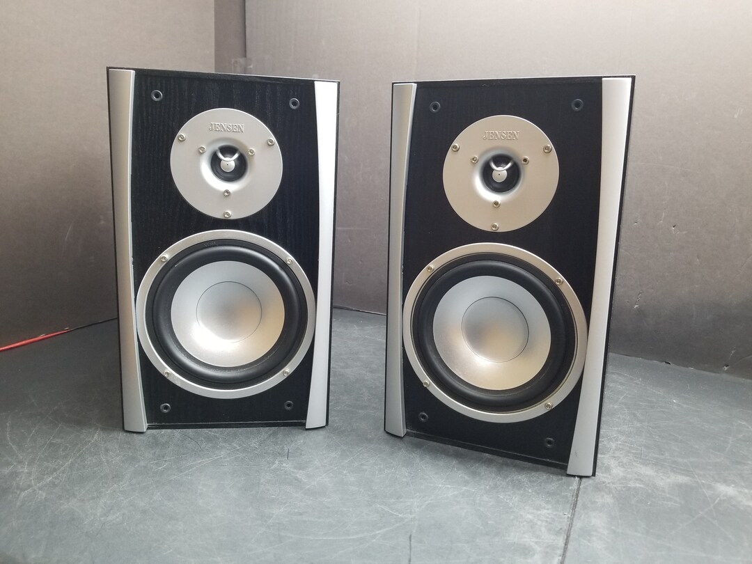 Vintage Jensen Cahmpion Pair of Bookshelf Speakers Black Missing Front ...
