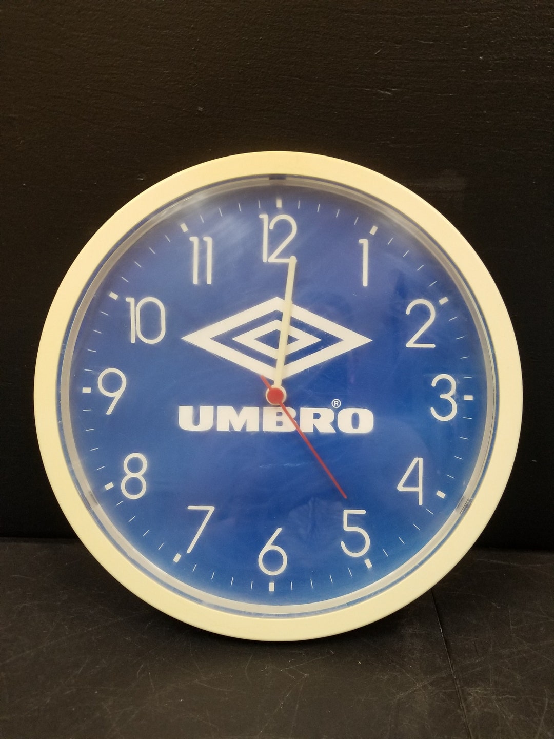 Vintage Sweda Umbro Blue & White Clock Battery Powered Tested Working ...