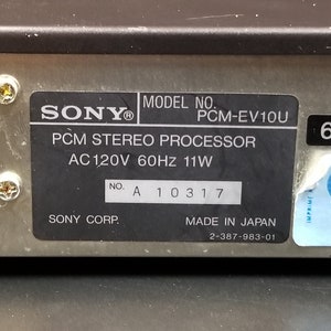 Vintage Sony PCM-EV10U Stereo Processor Untested - Etsy