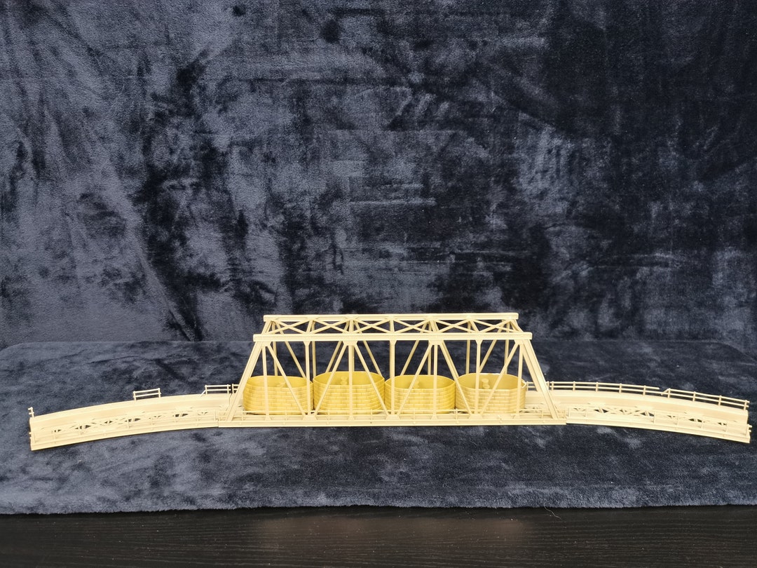 Vintage HO Scale Noch Modell Truss Bridge Set 14" Long With 2 Curved ...