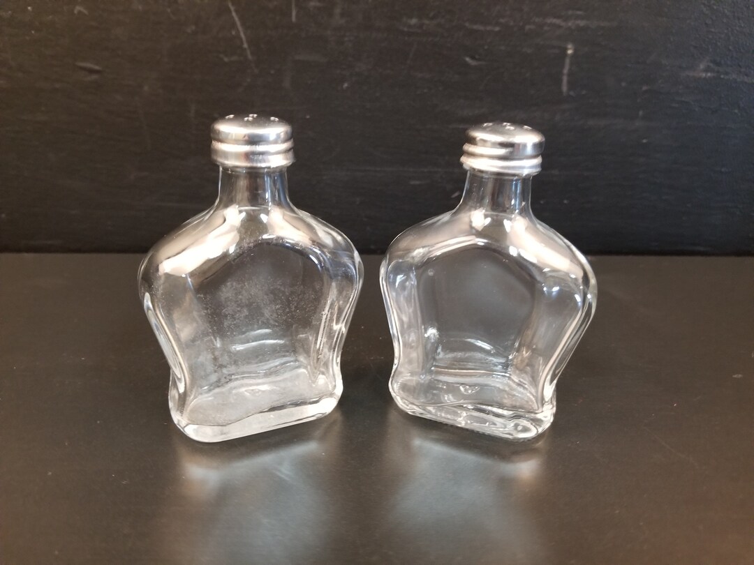 Vintage Glass Mini Flask Salt and Pepper Shaker - Etsy