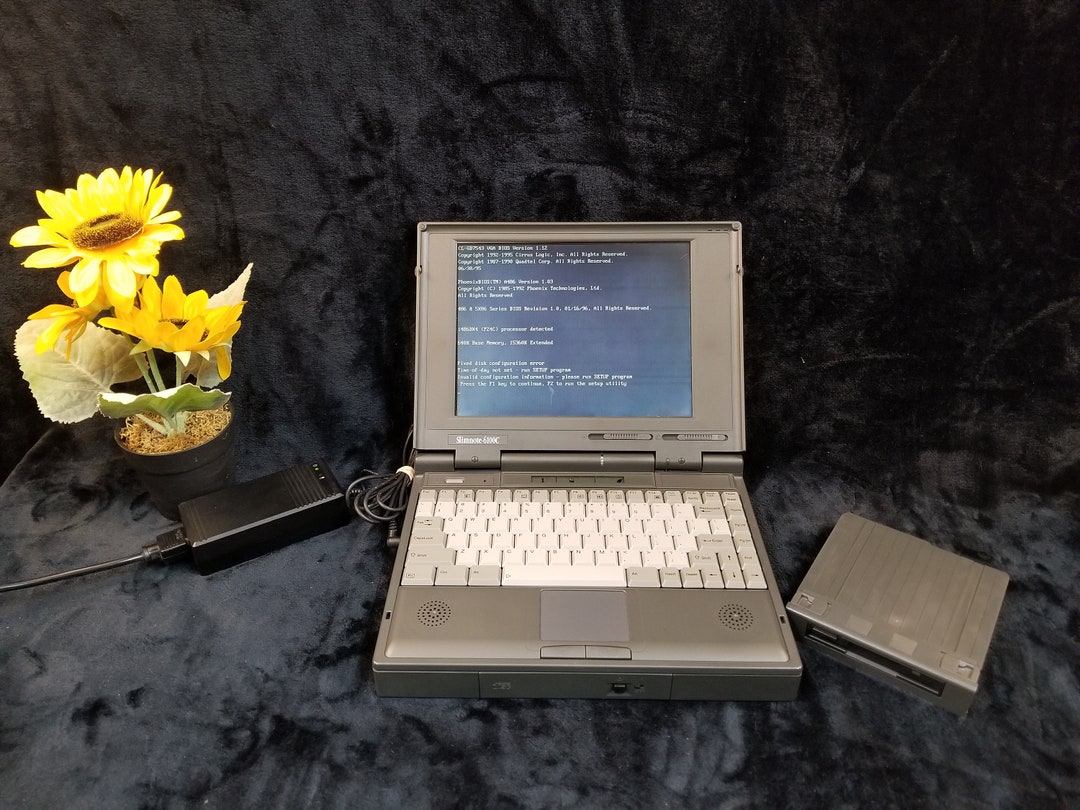 Vintage Twinhead Slim Note 6100 Laptop With Charger & Swappable Drives ...
