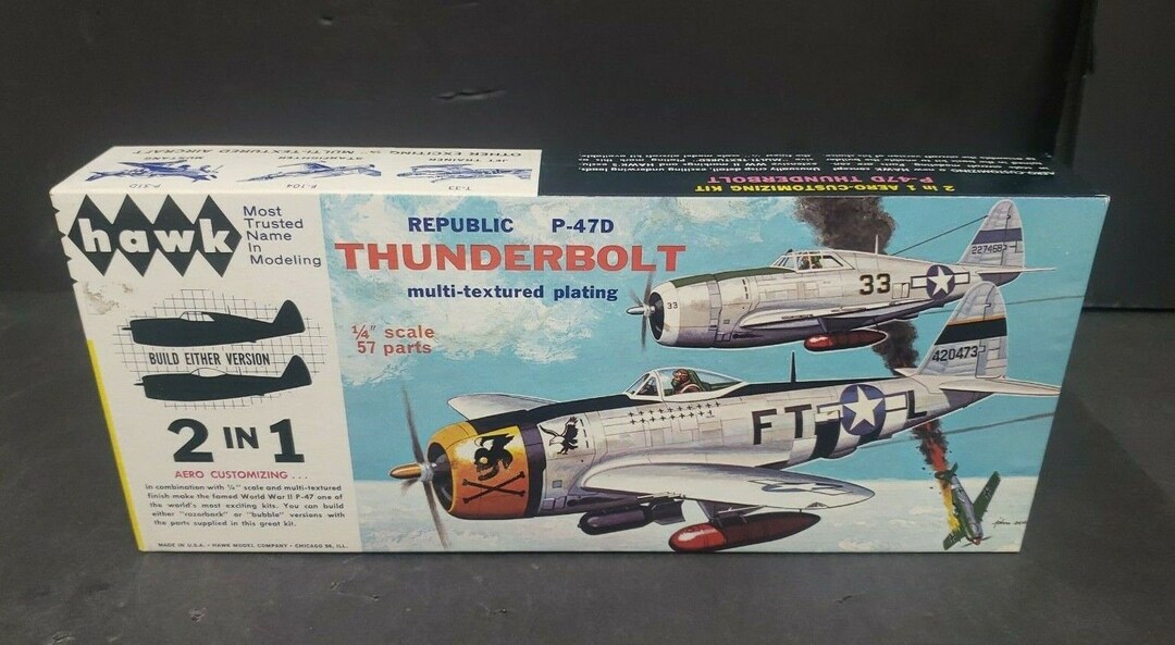 Vintage Hawk 212-200 2 in 1 Republic P47-D Thunderbolt Kit - New Open ...
