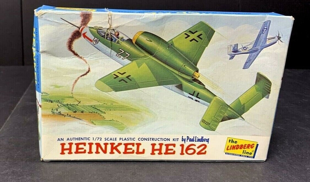 Vintage 1965 Lindberg 1/72 Scale Heinkel HE 162 Model Kit 432:29 - New ...