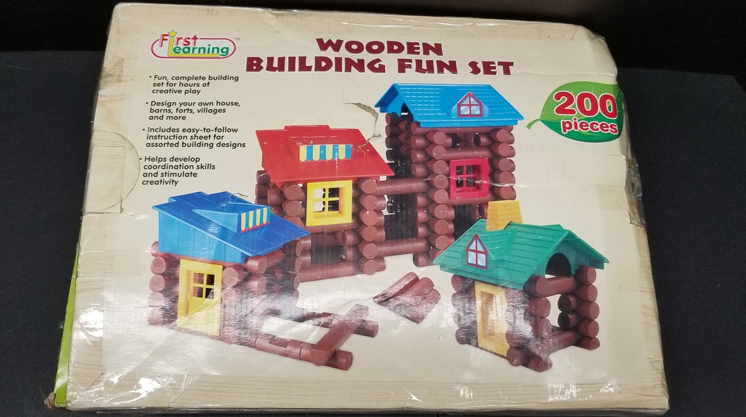 First Learning Wooden Building Fun Set 200 PC - Etsy
