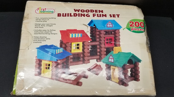 First Learning Wooden Building Fun Set 200 PC - Etsy