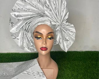 Fushsia Sego Auto Gele and Ipele - Etsy