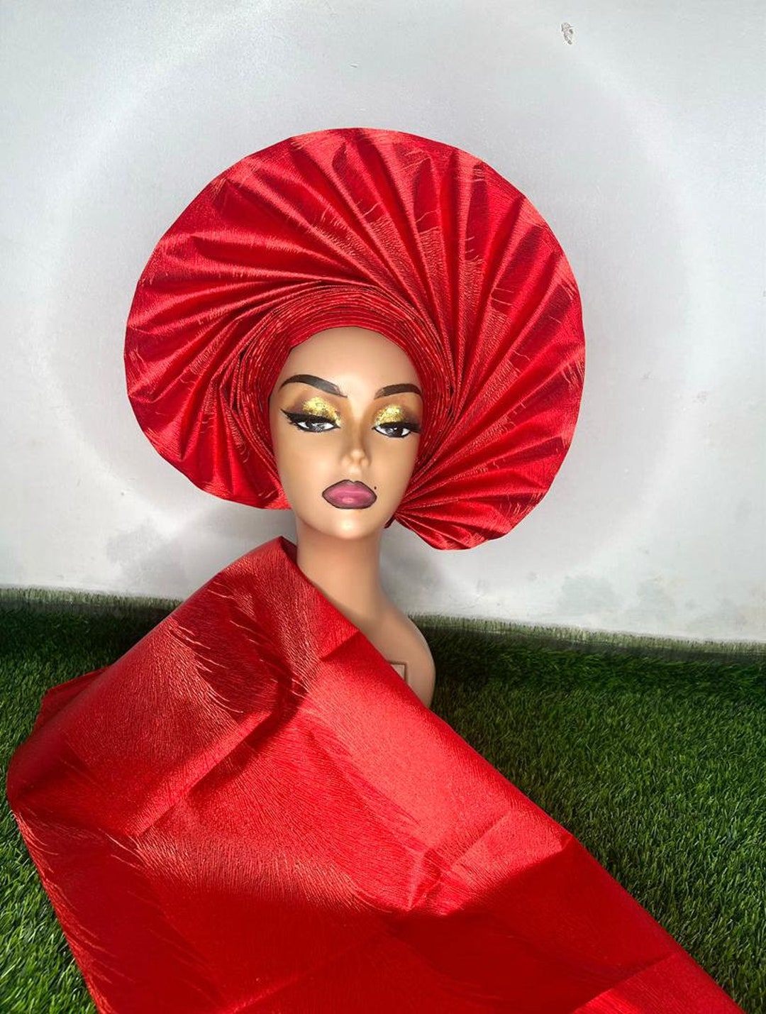 Red Sego Auto Gele and Ipele - Etsy