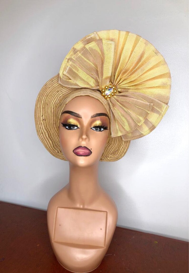 Rose Gold Auto Gele Ready to Wear - Etsy