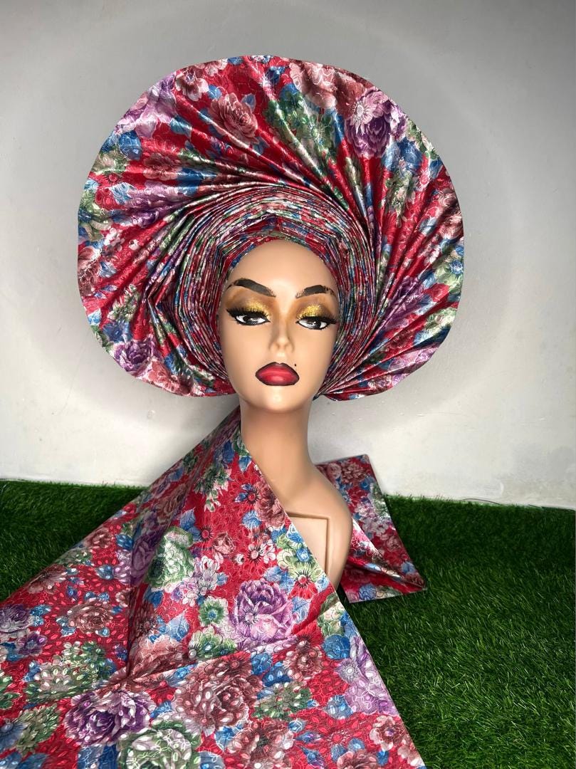 Multi Color Sego Auto Gele and Ipele - Etsy