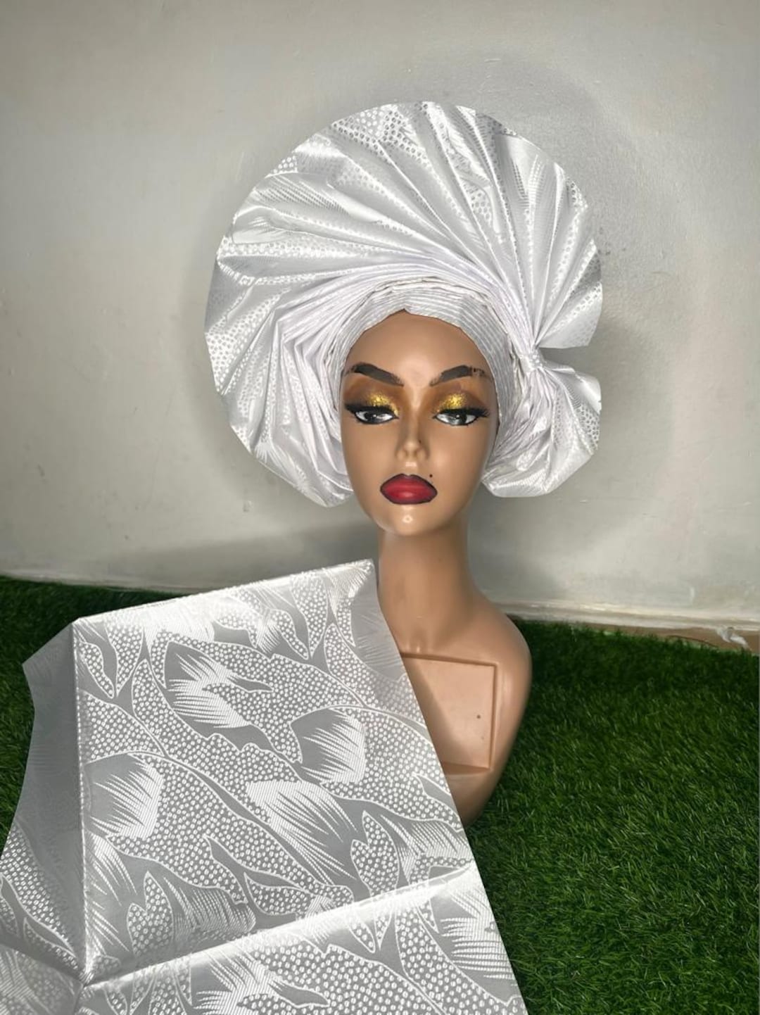 White Sego Auto Gele and Ipele - Etsy
