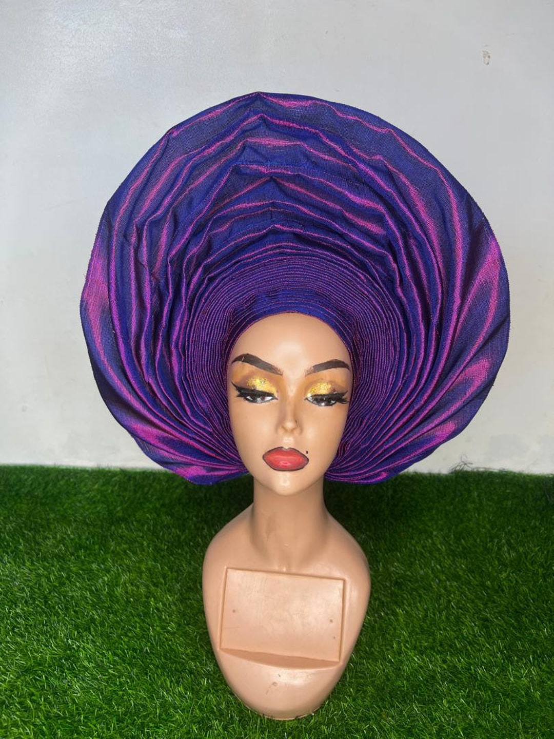Purple Auto Gele Ready to Wear - Etsy