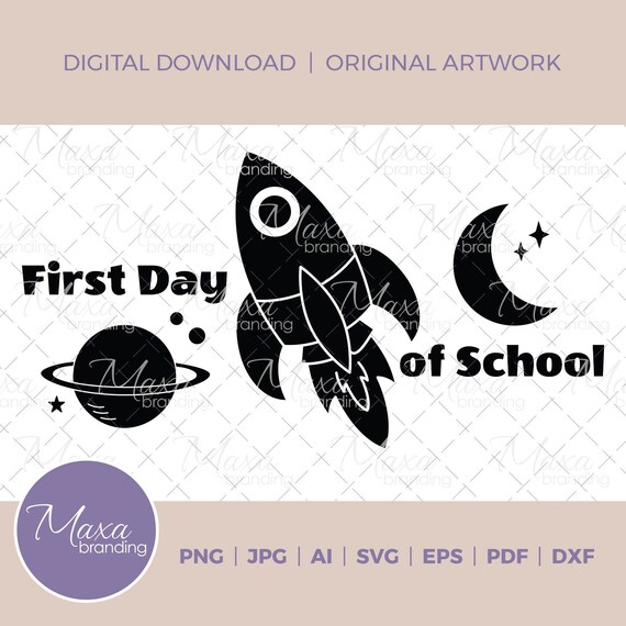First Day of School Space Clipart in Svg Png Dxf Jpg Pdf Ai - Etsy
