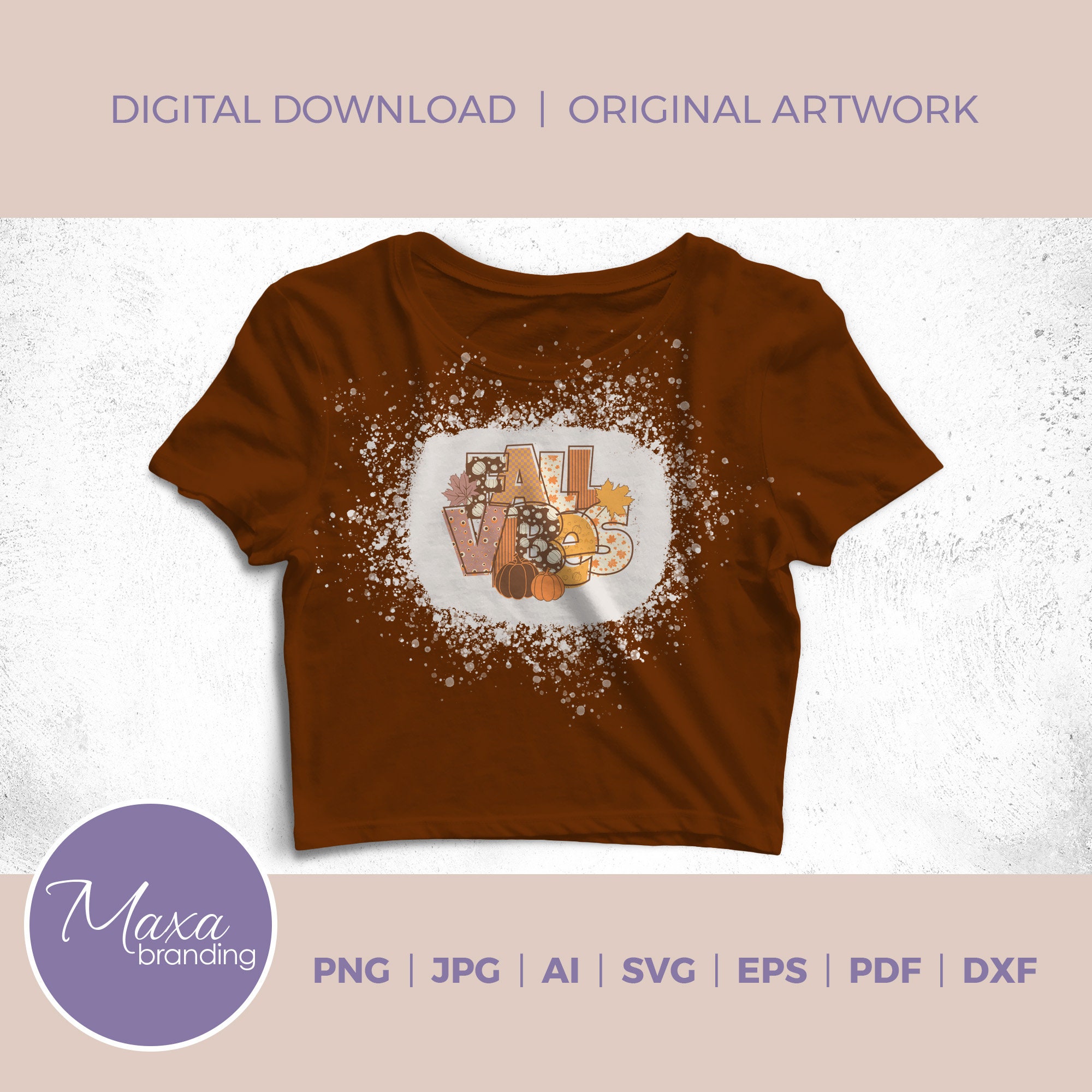 Fall Sublimation SVG Pattern Clipart With Pumpkin and Maple - Etsy