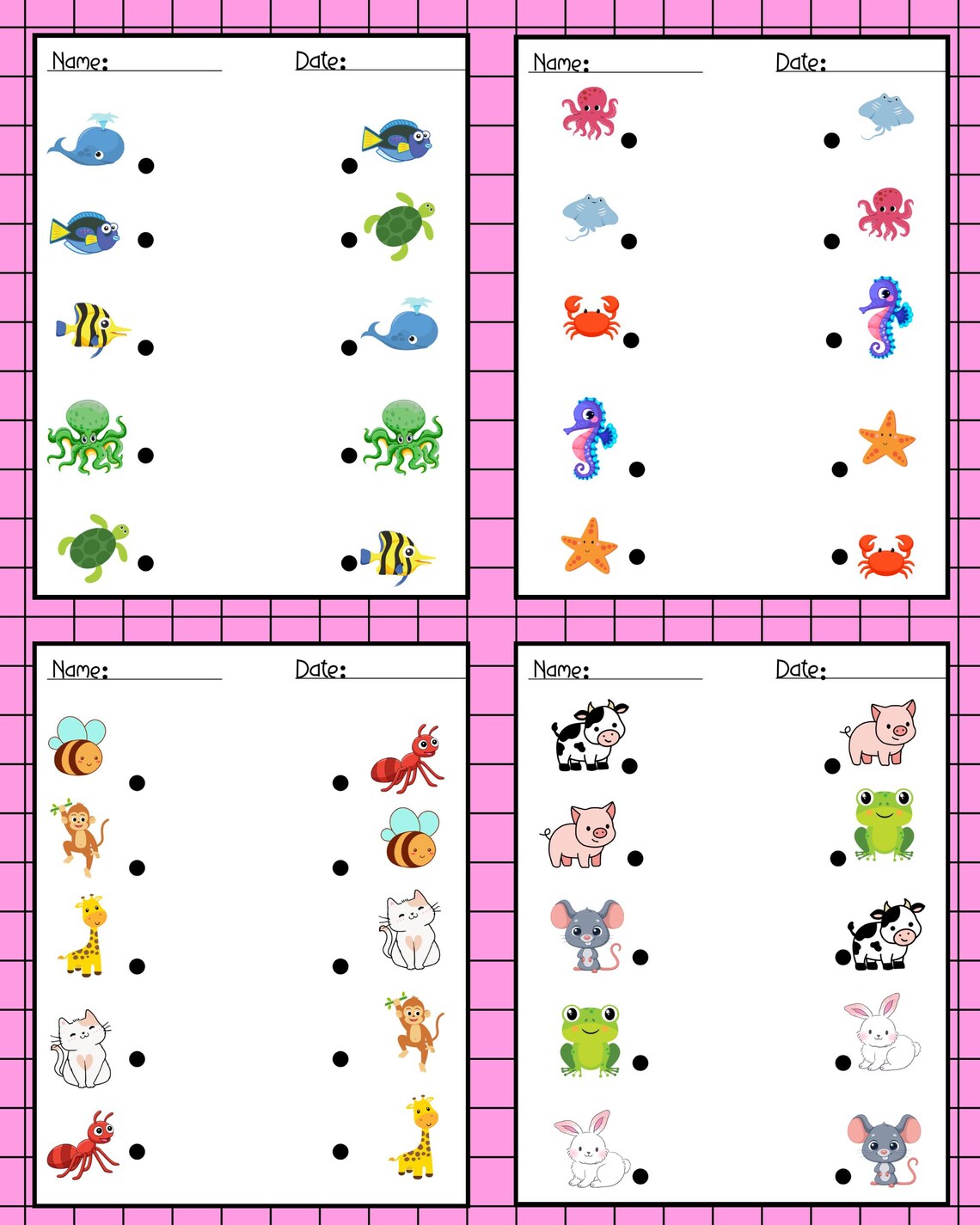 Matching Game, Preschool Worksheets, Match Pre-k, Homeschool Printables ...