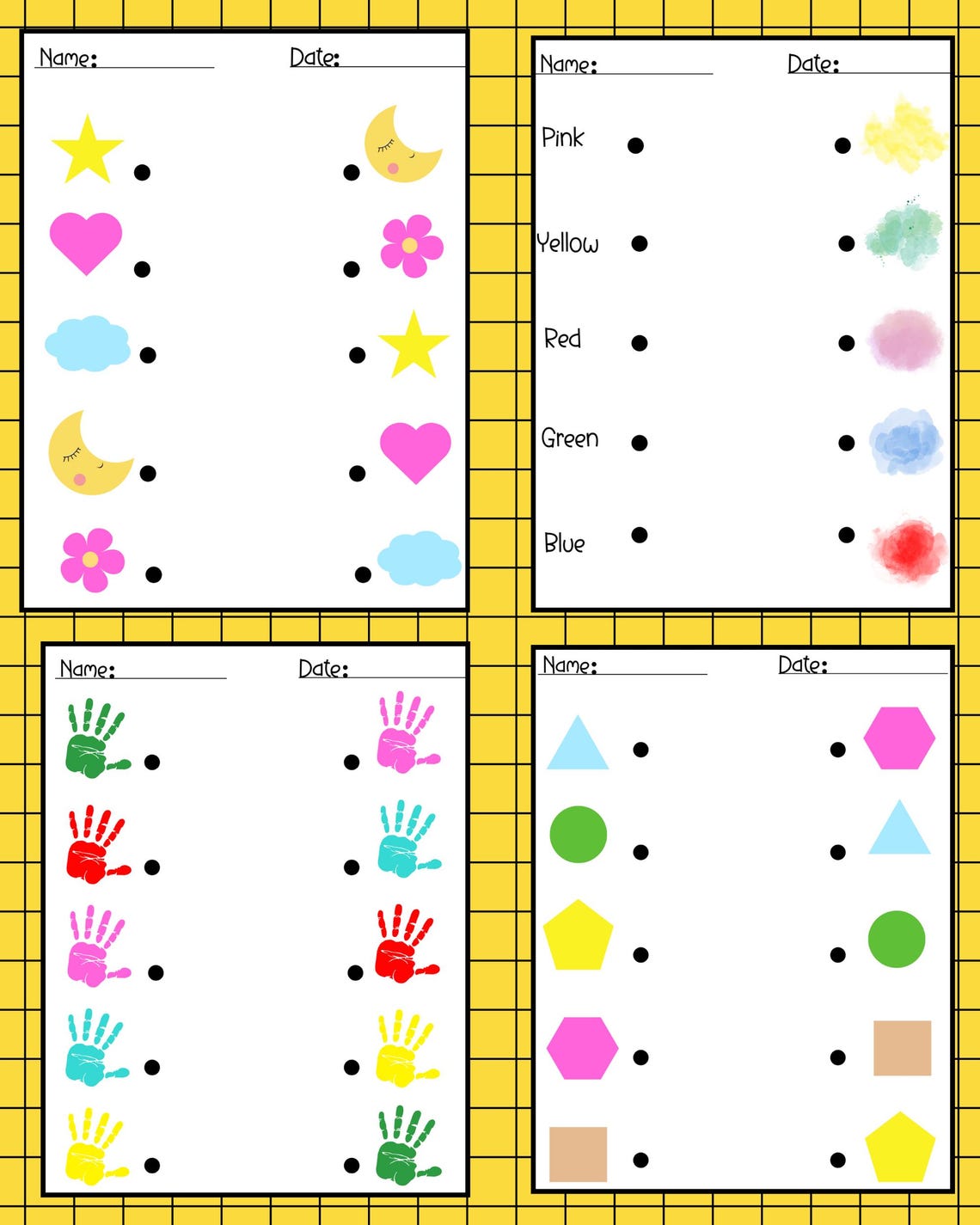 Matching Game, Preschool Worksheets, Match Pre-k, Homeschool Printables ...
