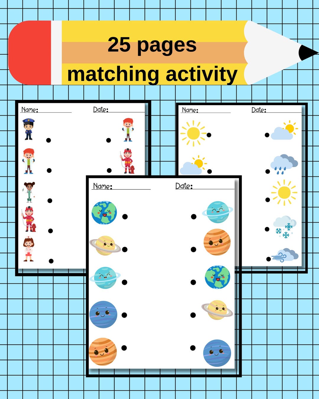 Matching Game, Preschool Worksheets, Match Pre-k, Homeschool Printables ...