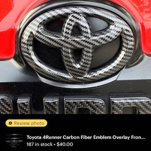 Toyota 4runner Carbon Fiber Emblem Overlay Front and Back (2PCS) - Etsy