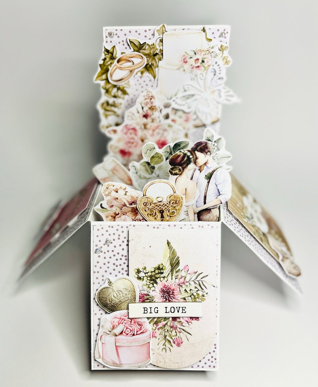 3D Wedding Card, Pop up Wedding Card, Original Wedding Anniversary Gift ...