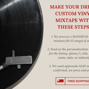 Custom Vinyl Record 12" LP Mixtape Fully Personalized Playlist 40 Mins ...