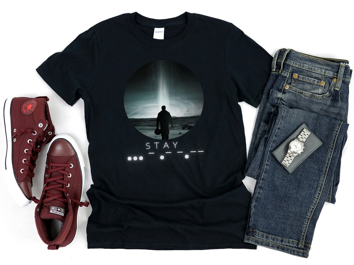 Interstellar Tshirt STAY Morse Code Mens Graphic Tee - Etsy