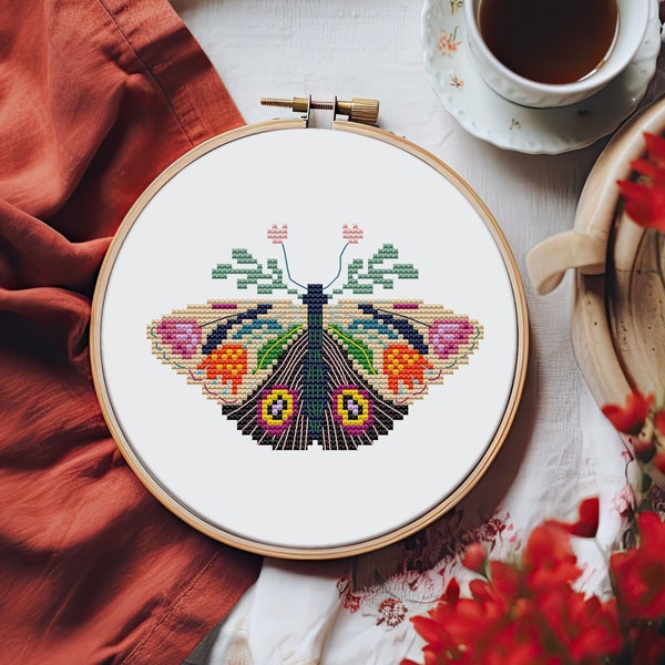Moth Cross Stitch Pattern - Etsy UK