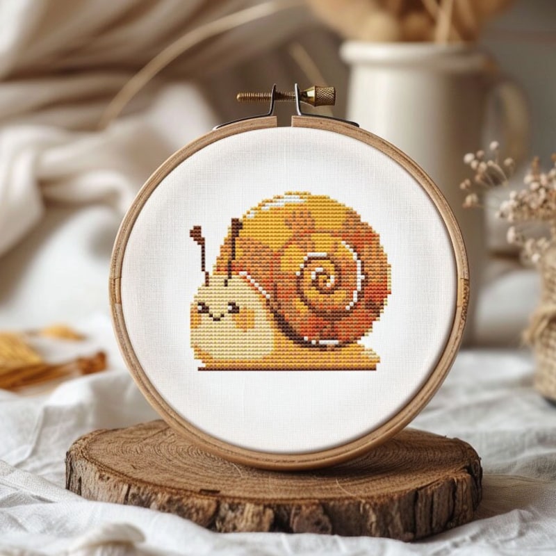 Snail Cross Stitch - Etsy