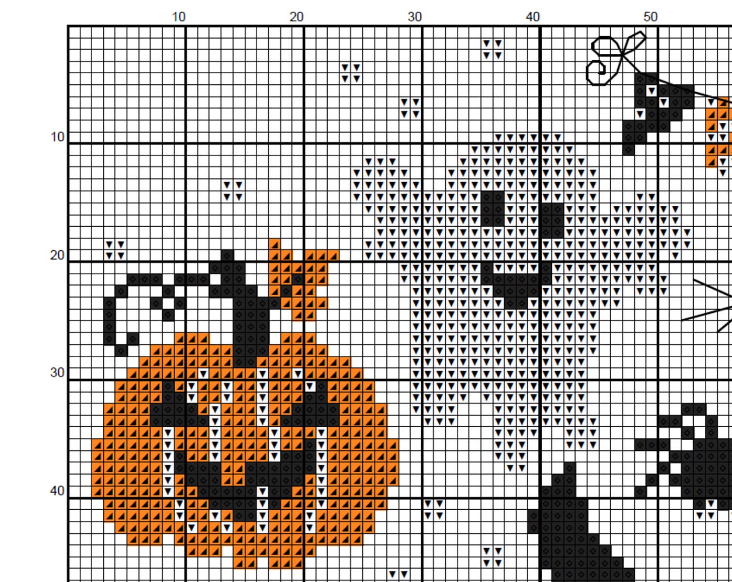 Halloween Counted Cross Stitch Pattern PDF Instant Download - Etsy