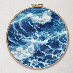 Sea Cross Stitch Pattern PDF - Water Voyage Travel Round Beach Modern ...