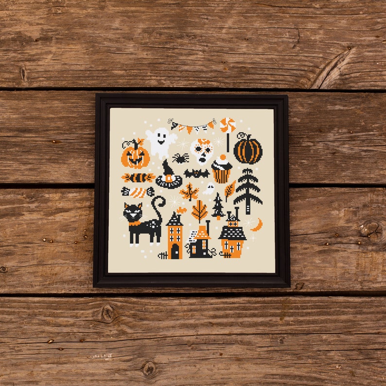 Halloween Counted Cross Stitch Pattern PDF Instant Download - Etsy