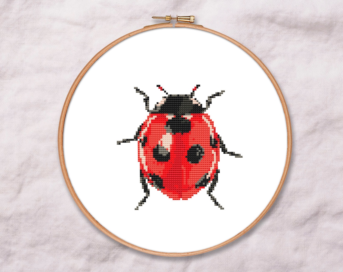 Ladybug Cross Stitch Pattern PDF Instant Download Small - Etsy