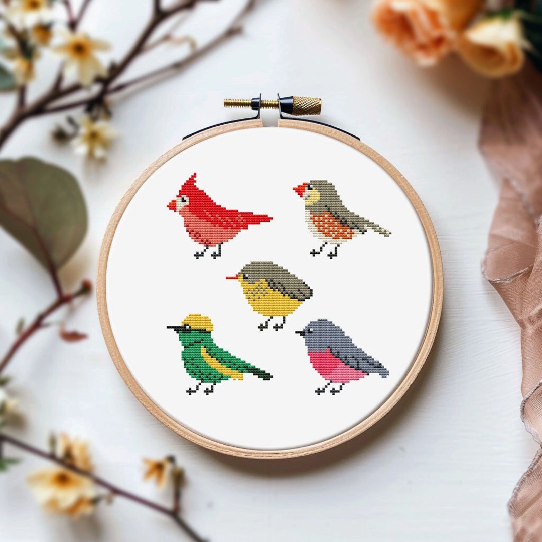 Cute Tiny Birds Cross Stitch Pattern PDF - Simple Beginner Pattern ...