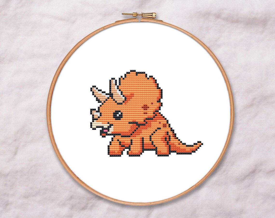 Small Dinosaur Cross Stitch Pattern PDF Instant Download - Etsy