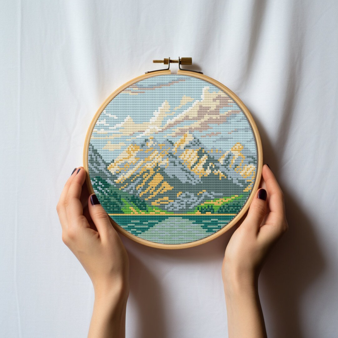 Sunset Mountain Cross Stitch Pattern PDF - Instant Download - Nature ...