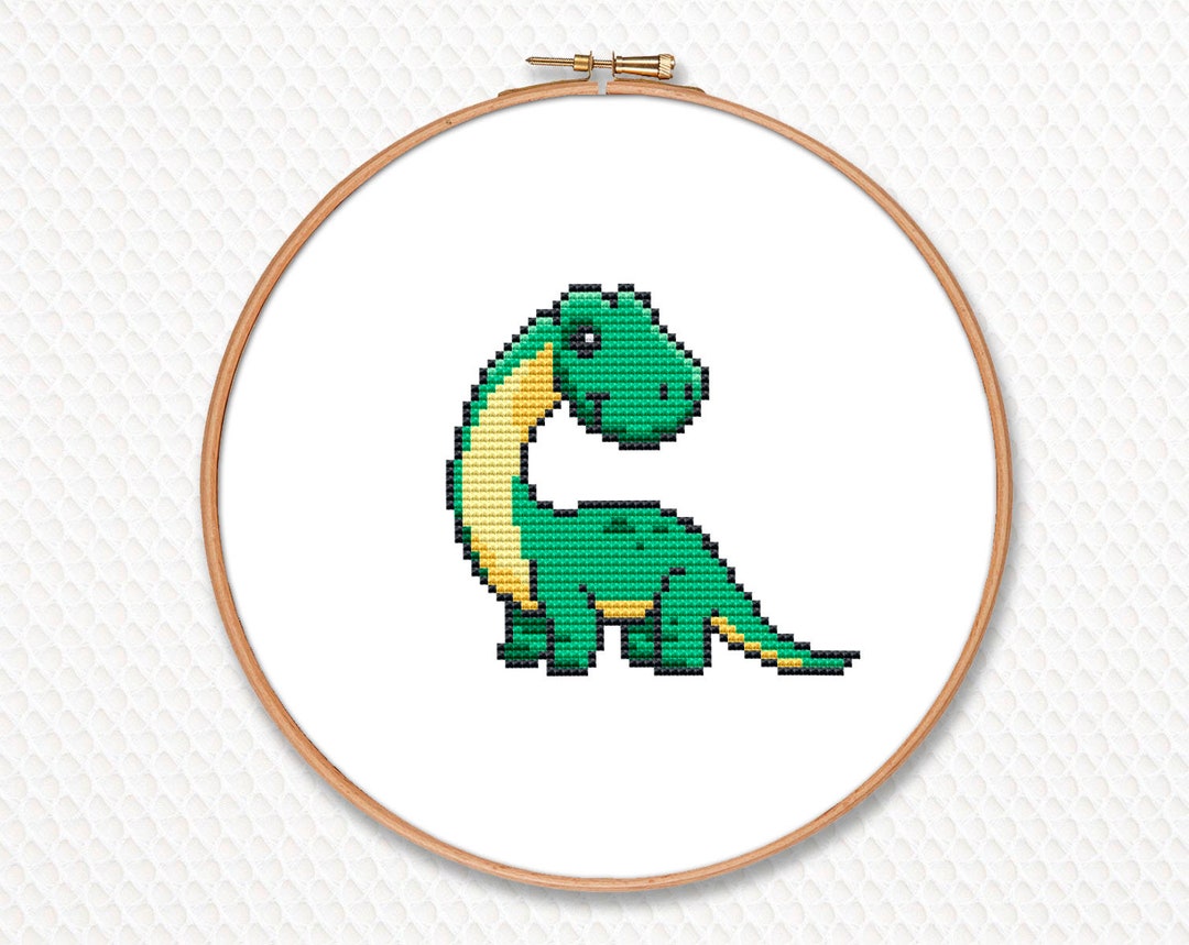 Mini Dinosaur Cross Stitch Pattern PDF Dino Funny Cute Small Easy ...