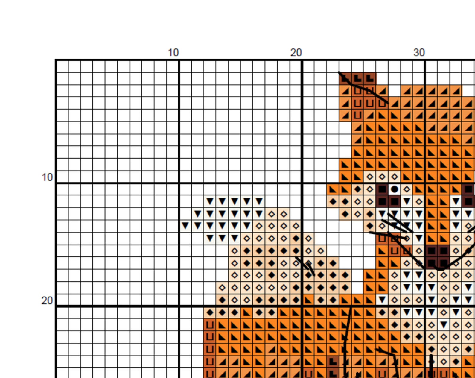 Cute Fox Cross Stitch Pattern PDF Easy Animal Forest - Etsy