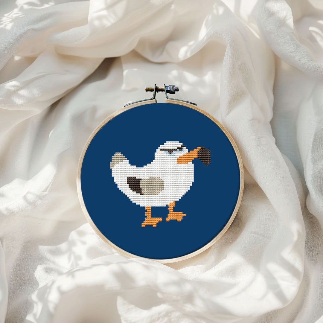 Mini Seagull Cross Stitch Pattern PDF - Beginner Pattern Simple Small ...