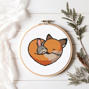 Fox and Bunny Cross Stitch Pattern PDF - Easter Rabbit Animal Easy ...
