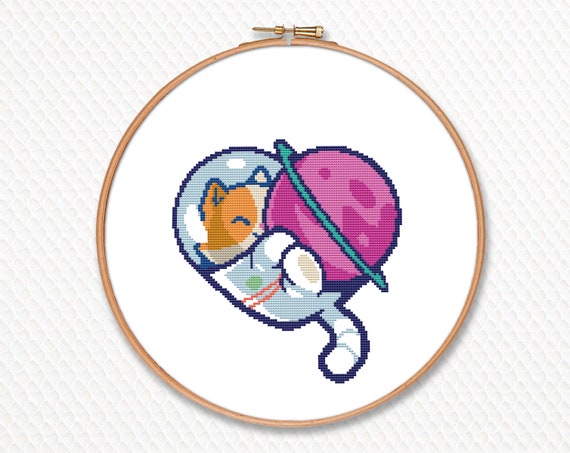 Astronaut Cat Cross Stitch Pattern PDF Instant Download - Etsy