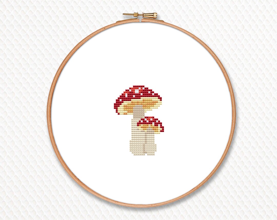 Mushroom Cross Stitch Pattern PDF Instant Download Small - Etsy